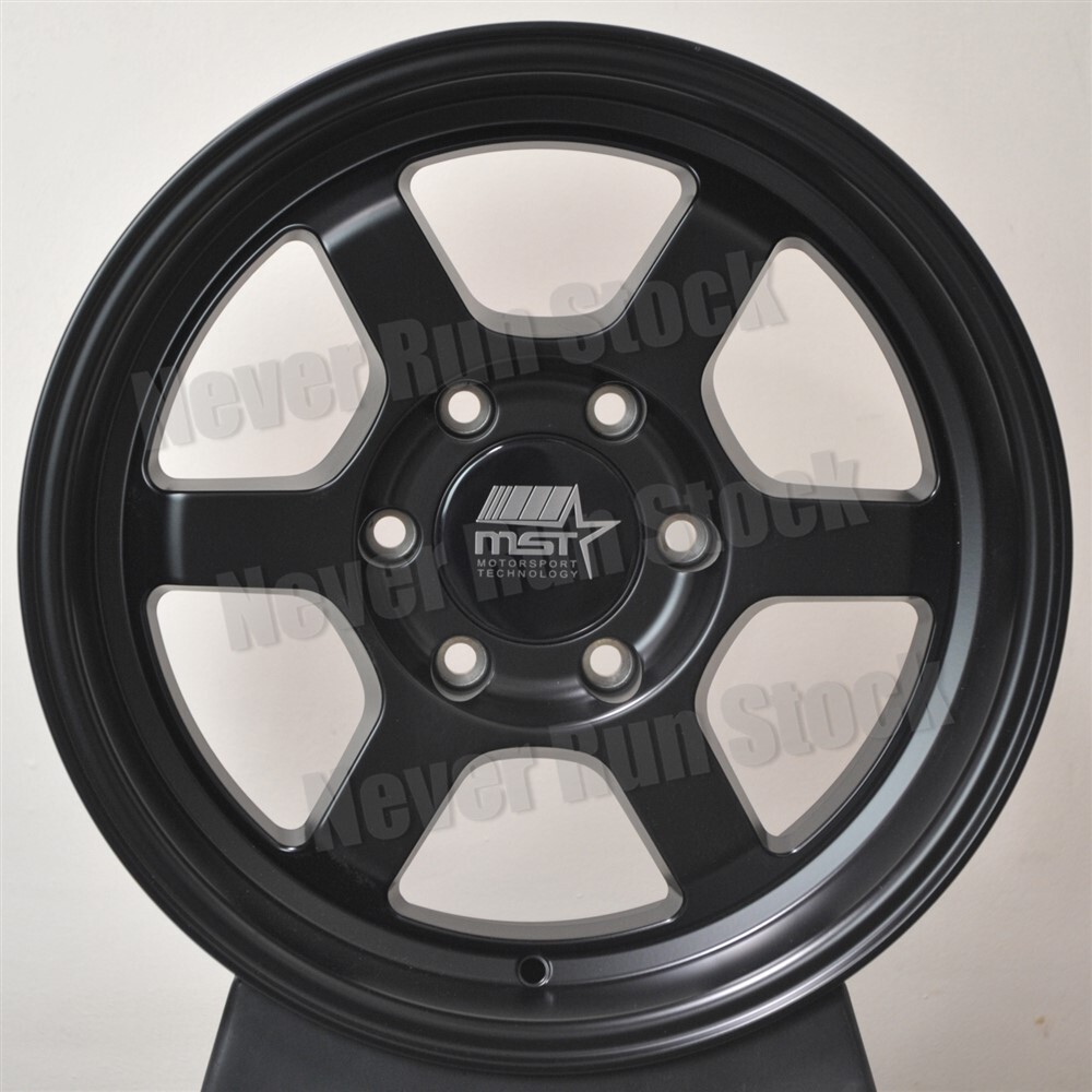 MST MT-01 6x139.7 6x5.5 17x8.5 -12 OFFSET MATTE BLACK 6 SPOKE TRUCK 4 ...