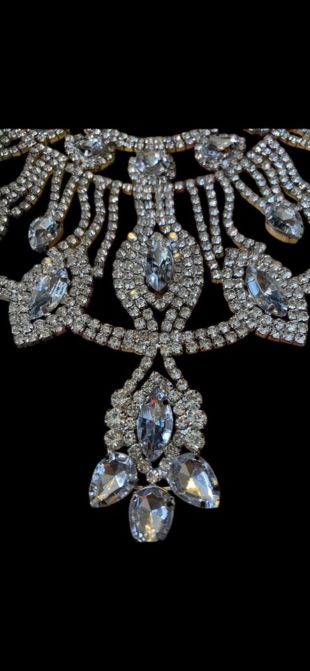 NEW, Bohemian Exaggerated Necklace Of Rhinestones 16-18” Costume Wear ...