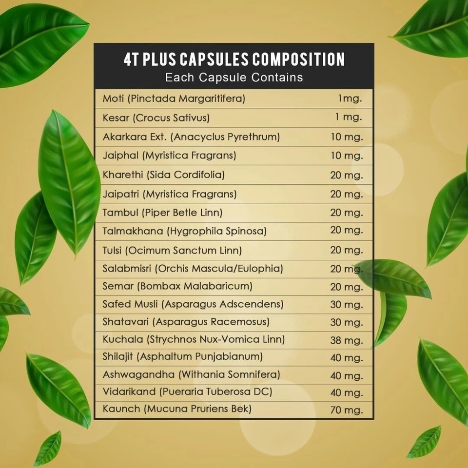 Natural Supplement For Erection Problem In Men 4T Plus Capsules Free ...