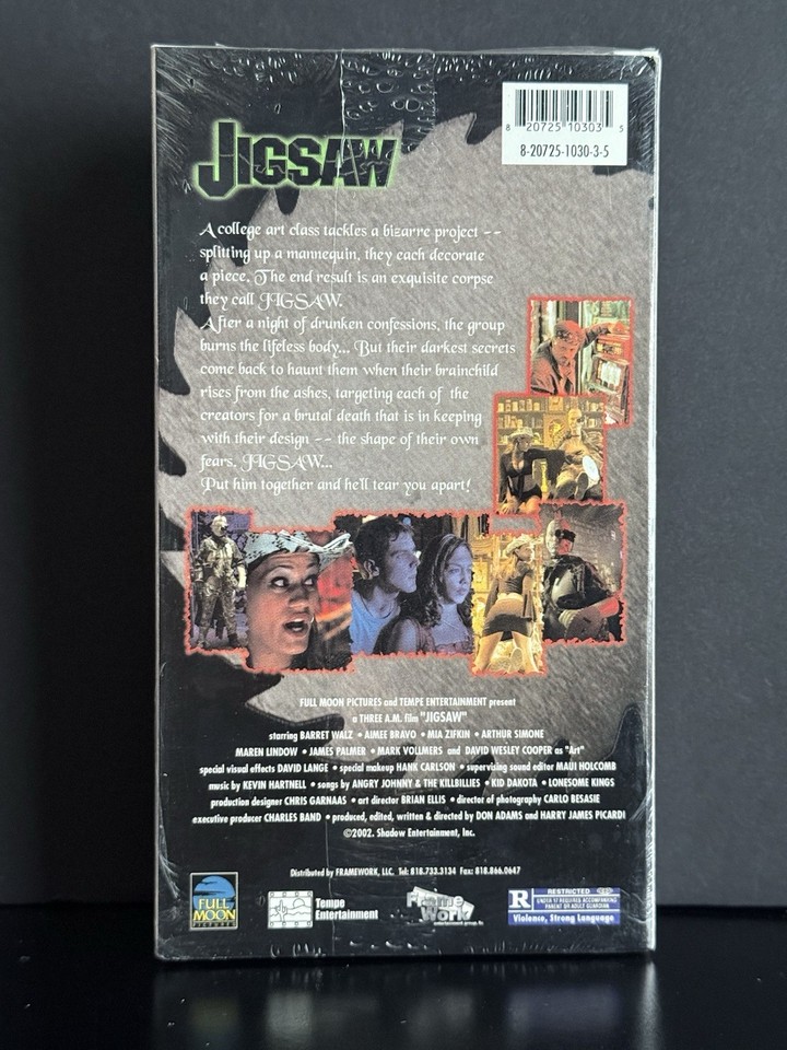 JIGSAW VHS RARE Horror VHS Full Moon Ent Tempe Ent OOP HTF Vintage VHS ...