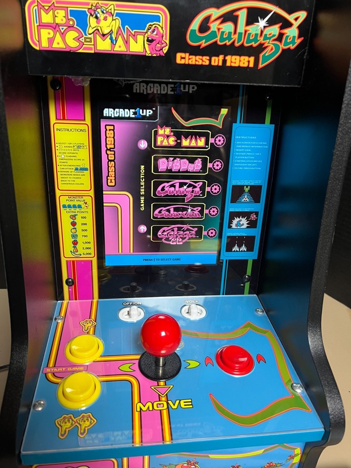Arcade1Up Class of ‘81 Ms. PAC-MAN GALAGA GALAXIAN DIG-DUG GALAGA 88 ...