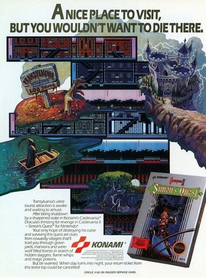 Castlevania 2 NES II Simon's Quest Original 1987 Ad Authentic Nintendo ...