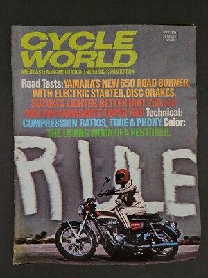 1971 November Cycle World Motorcycle Magazine; Cool Vintage Motorcycle ...