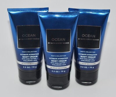 3 BATH & BODY WORKS OCEAN ULTIMATE HYDRATION CREAM HAND LOTION TRAVEL ...