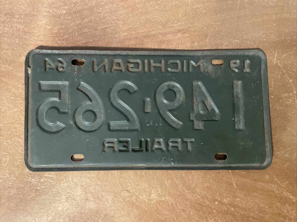 1964 Michigan License Plate Trailer # 149-265 | eBay
