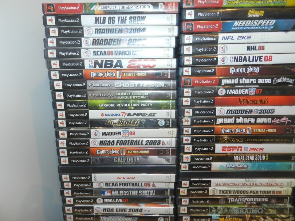 Lot of 110 Sony Playstation 2 PS2 Game Cases LOT- Cases & Manuals *NO ...