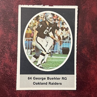 1972 Sunoco NFL Action Set GEORGE BUEHLER ROOKIE Stamp OAKLAND RAIDERS ...
