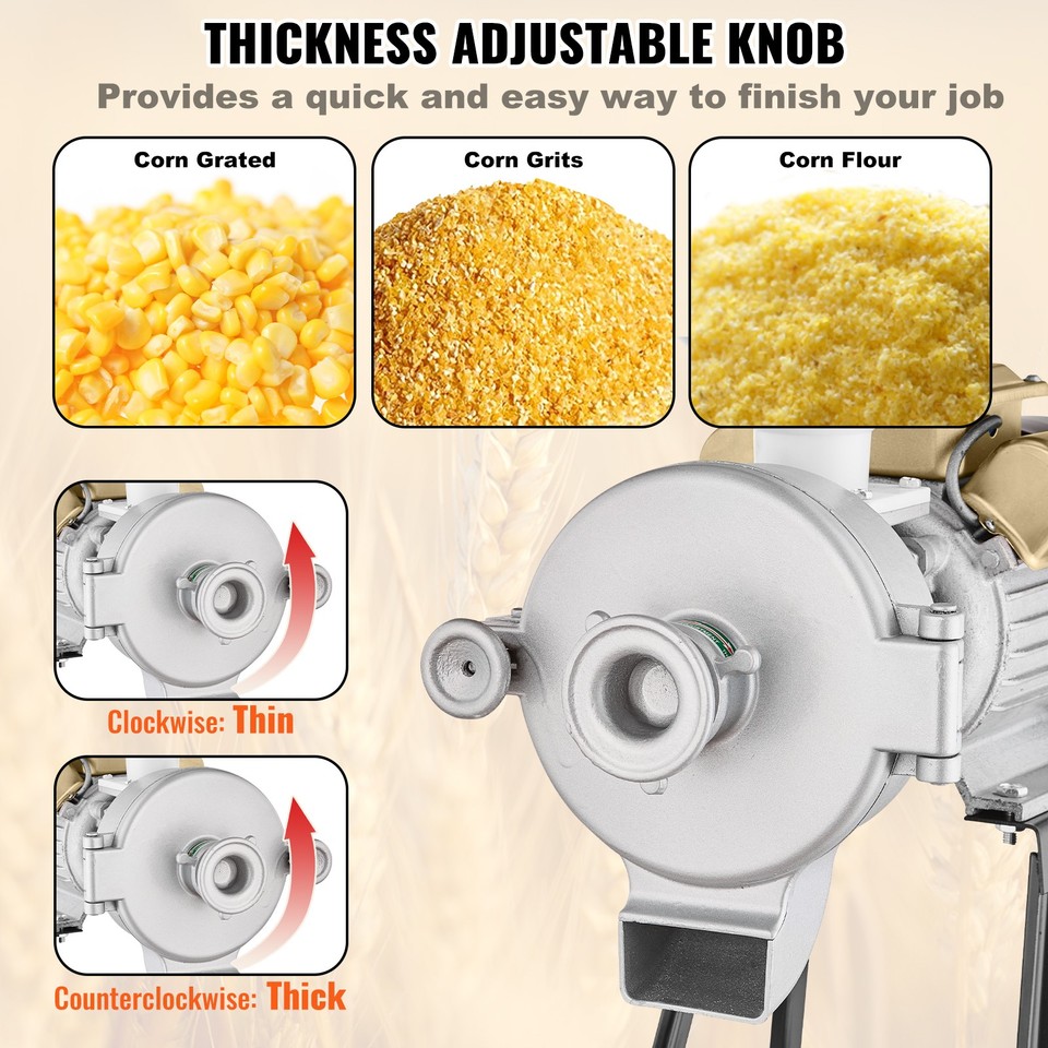 3000W 110V Electric Grain Grinder Corn Wheat Flour Cereal Mill Wet ...