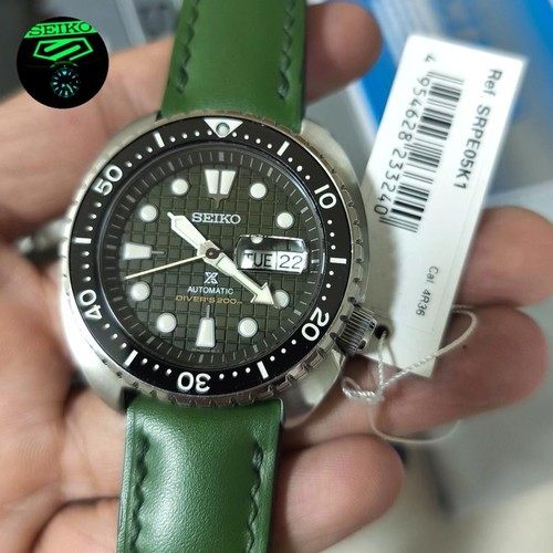 RARE Seiko Prospex SRPE05K1 King Turtle Automatic Green Dial Waffle ...