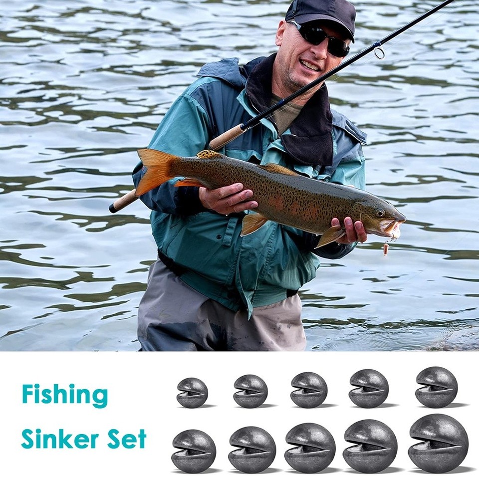 300PCS Fishing Sinker Set Split Lead Shot Sinker Round Bite Lead Weight ...