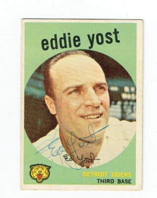 MLB BASEBALL PLAYER EDDIE YOST ORIGINAL AUTOGRAPH ON BASEBALL CARD! | eBay