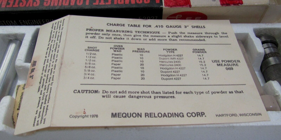 RARE FIND- LEE / MRC LOADER .410 Ga. 410 Gauge 3" Shells Complete ...