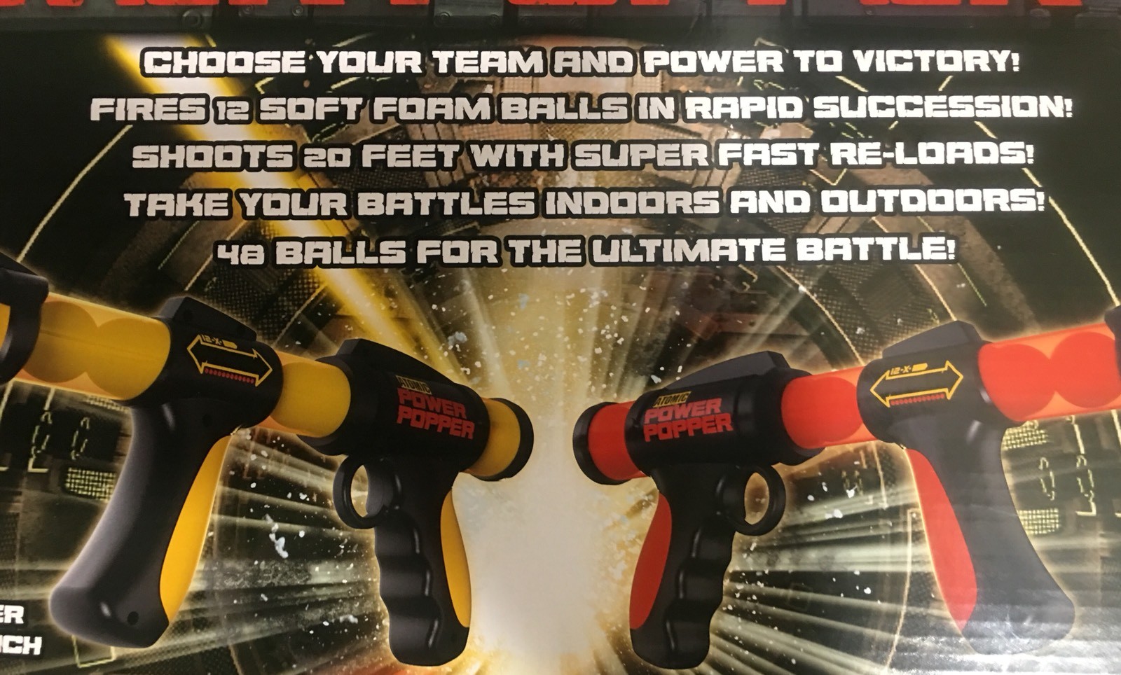 2 Atomic Power Popper Guns Dual Battle Pack | 48 Foam Ammo Balls - Team ...