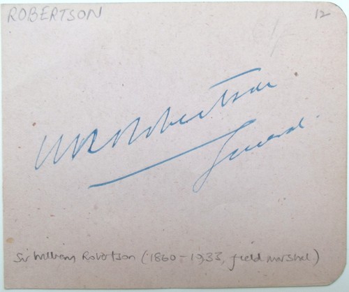 Field Marshal William Robertson Prominent British Commander Autograph ...