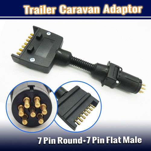 7PIN SMALL ROUND 7 PIN FLAT PLUG TRAILER ADAPTOR CARAVAN SOCKET WIRING ...