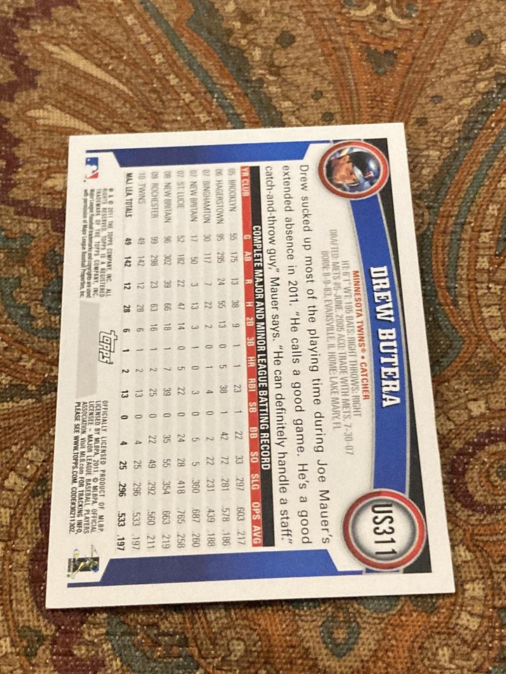 2011 Topps Update #US311 Drew Butera | eBay