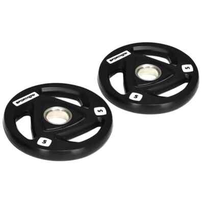 Olympic Weight Plates, Tri-Grip Barbell Weights Set with 2'' Holes, 2 x ...