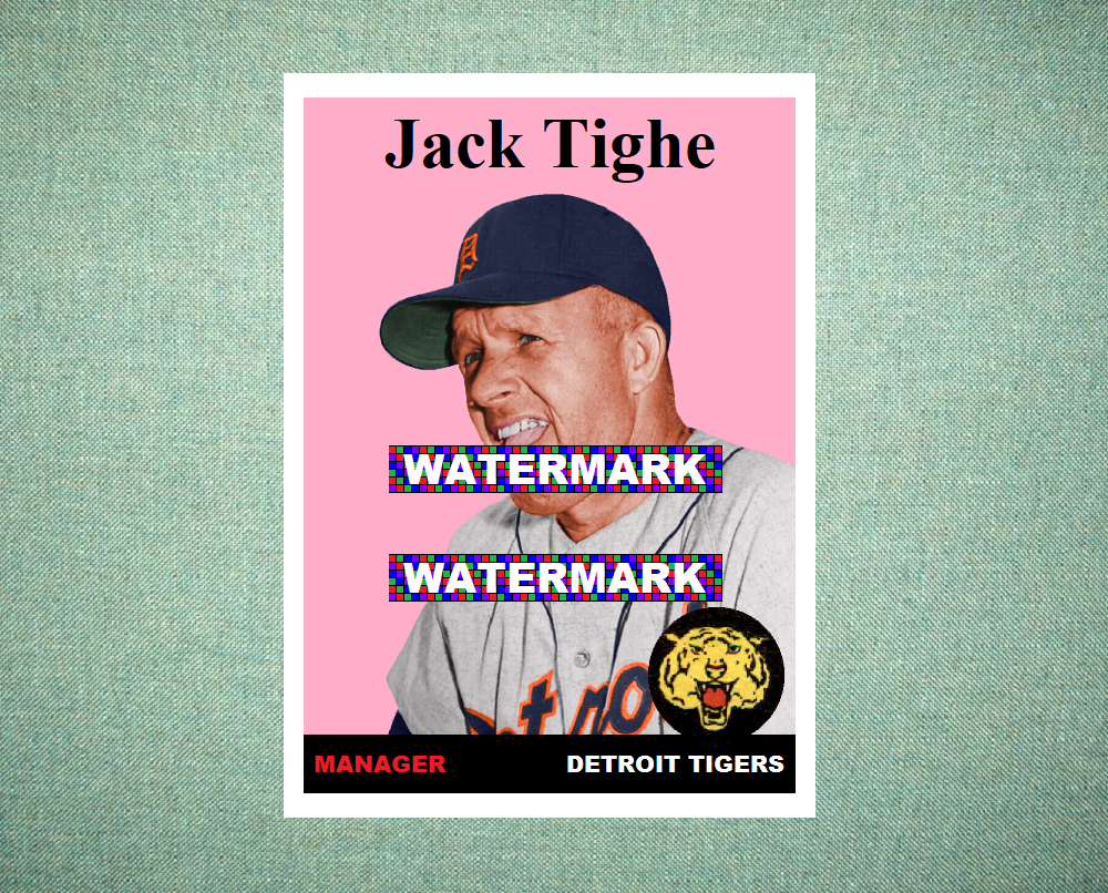 Jack Tighe Detroit Tigers 1958 Style Custom Baseball Art Card | eBay
