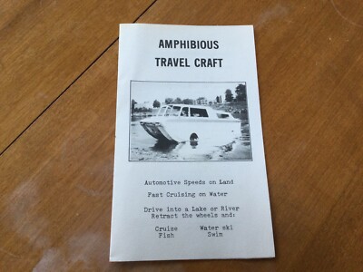 Vintage RV Brochure: AMPHIBIOUS TRAVEL CRAFT By A T C Manufacturing Co ...