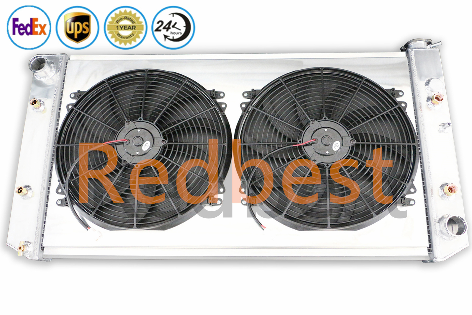3-Row Al Radiator+Shroud+Fan For 82-93 Chevy G20/G30 6.2L 379Cu.In.V8 ...