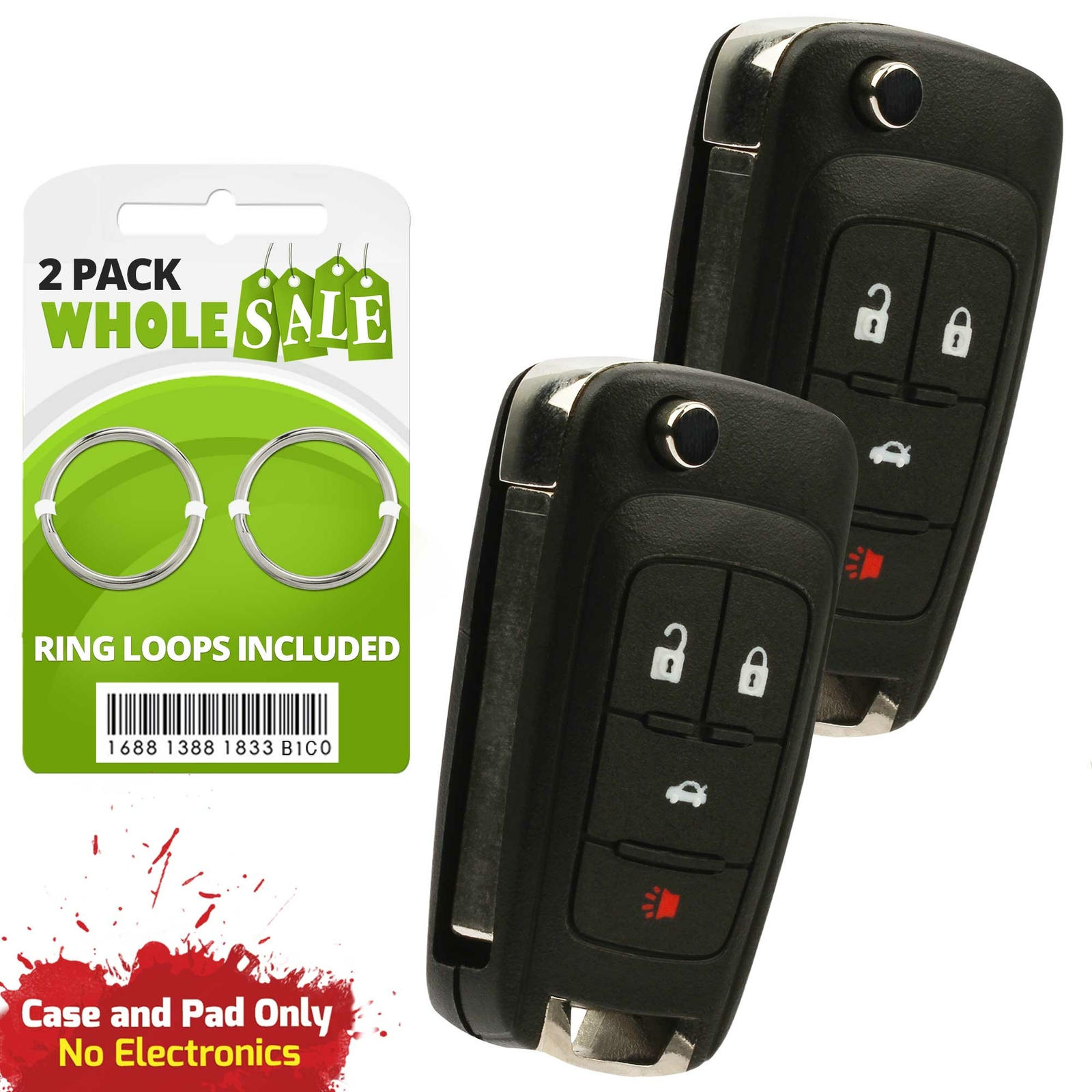 2 Replacement For 2014 2015 2016 Chevrolet Impala Key Fob Remote Shell ...