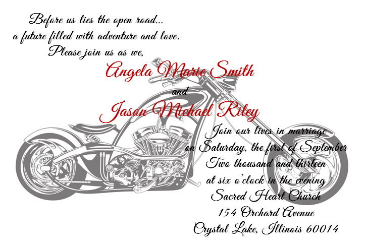 50 Personalized Custom Harley Davidson Motorcycle Bridal Wedding ...