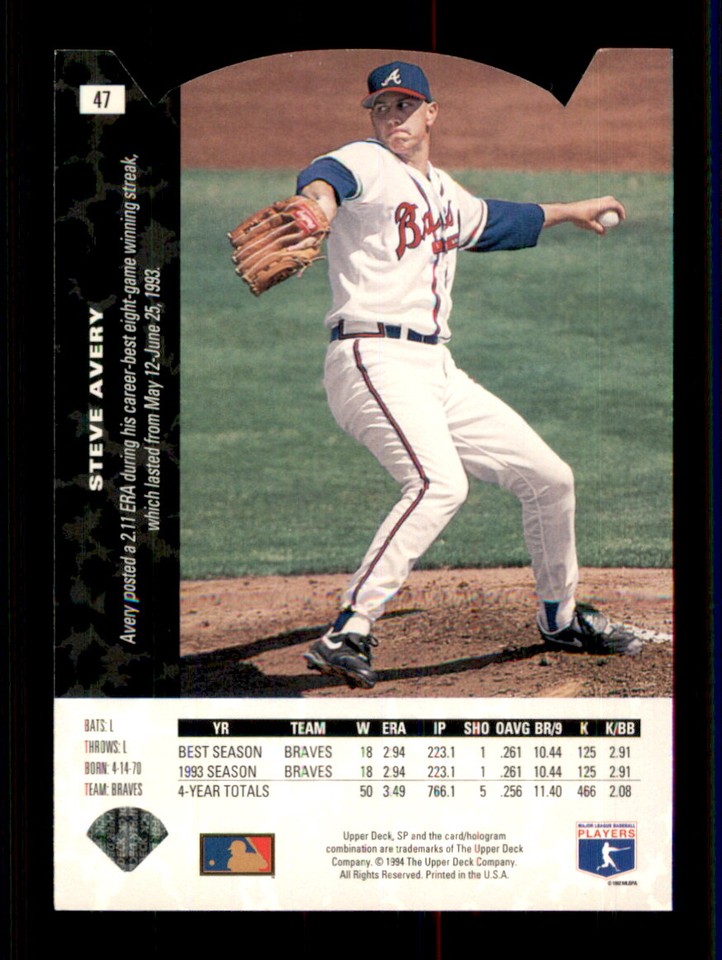 1994 SP: Die Cut #47 Steve Avery | eBay