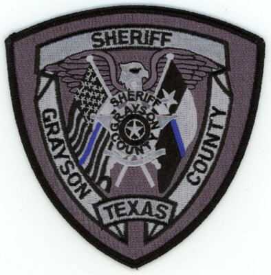 TEXAS TX GRAYSON COUNTY SHERIFF THIN BLUE LINE NICE SHOULDER PATCH ...