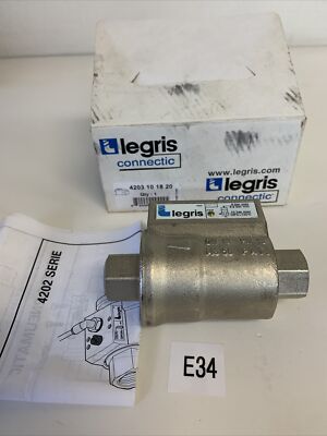 New Legris Connectic 4203 10 18 20 20 Valve,Fnpt,3/4" X 3/4" Fast ...