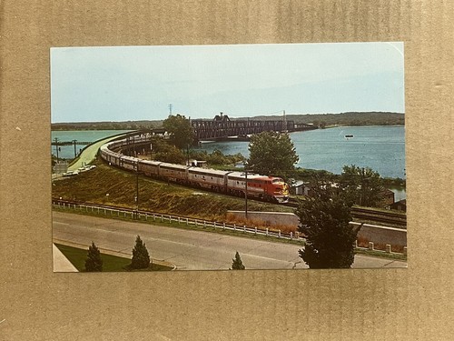 Postcard Fort Madison IA Iowa Santa Fe Railroad Train Bridge ...