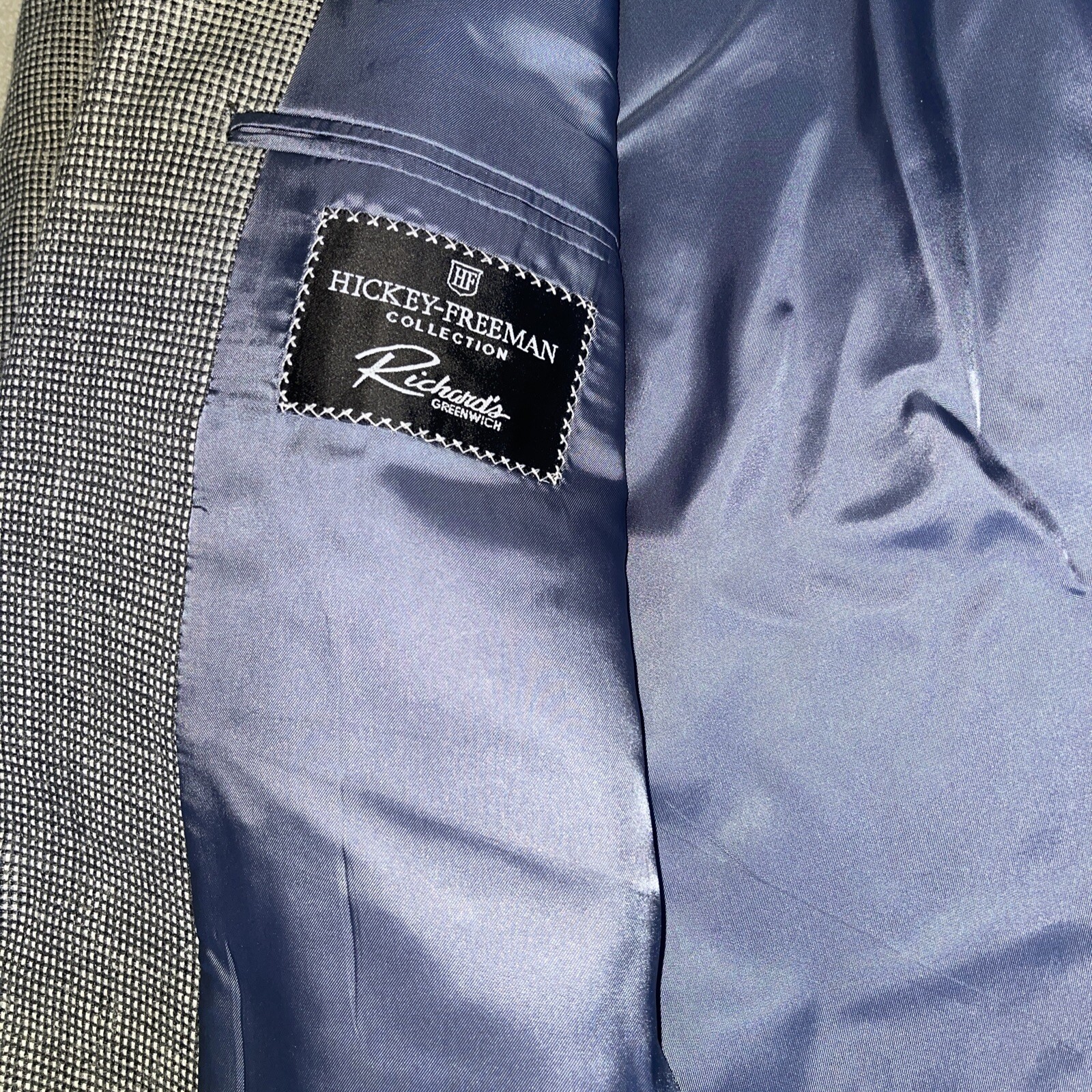 Men’s Hickey-Freeman Gray Suit Jacket Silk Linen Blen… - Gem