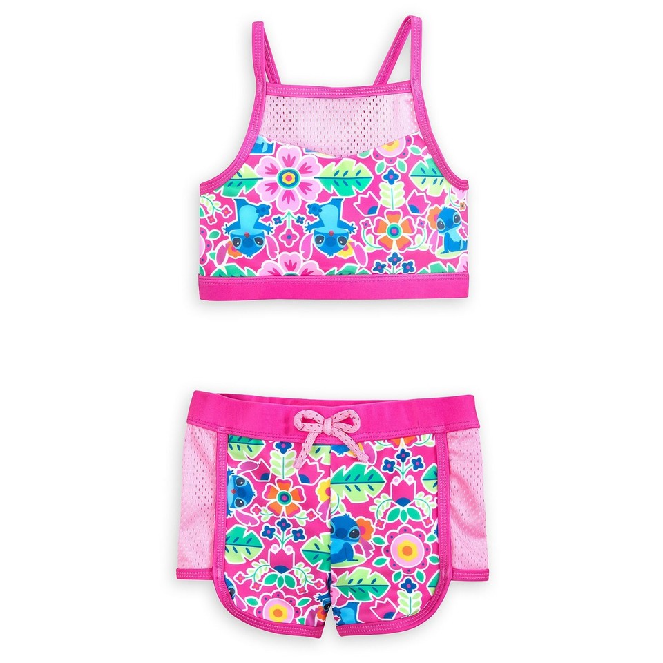 Disney Store Stitch 3 PC Rash Guard Swimsuit Set Girl Size 7/8 | eBay