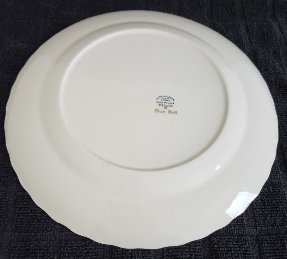 Vintage Pope Gosser China Sterling Made In USA Dinner Plate 10" | eBay