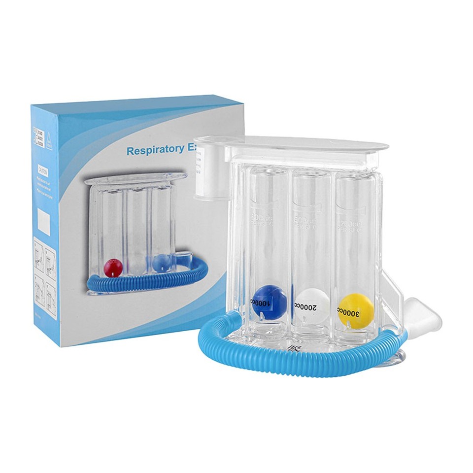 Deep Breathing Lung Exerciser Spirometer Breath Capacity Trainer 3 Ball ...