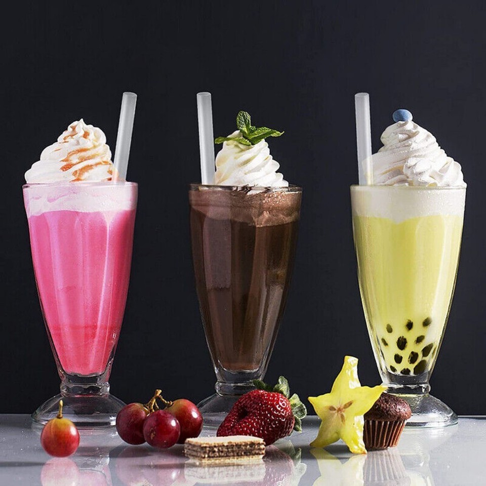 100PCS Smoothie Straws Extra Wide 6mm Boba Bubble Tea Clear Reusable ...