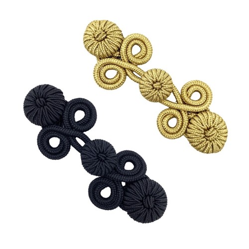 Handmade Chinese Knot Button Black Ribbon Fastener Costume DIY Craft | eBay