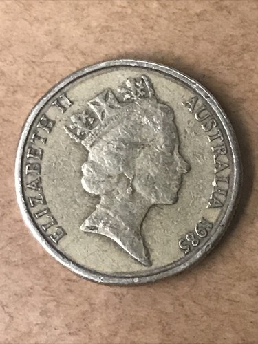 1985 double rim Strike Fill Black Both Side Error 1 australian dollar ...