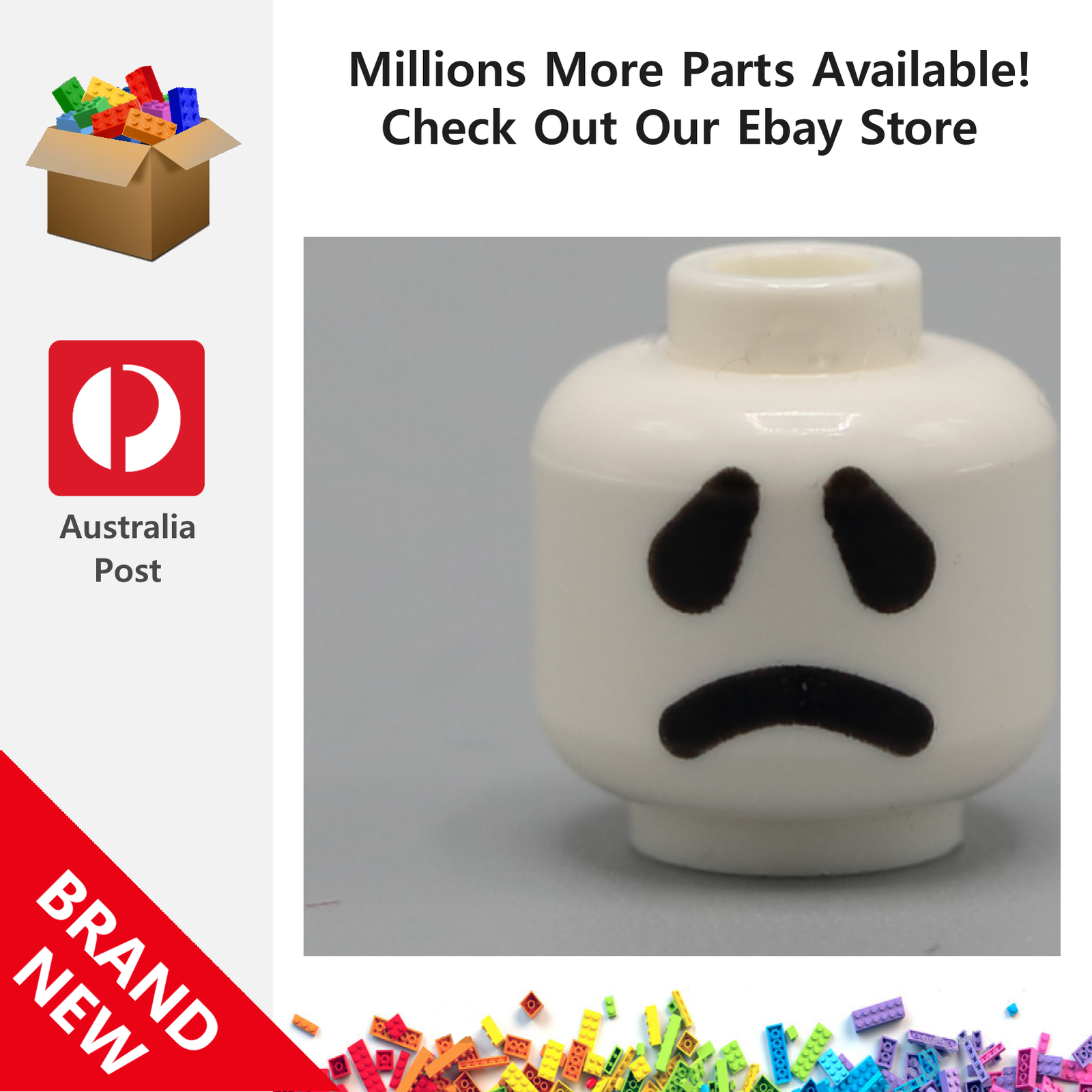 Genuine LEGO™ White Minifigure Head Dual Sided Ghost 3626 6304935 New ...