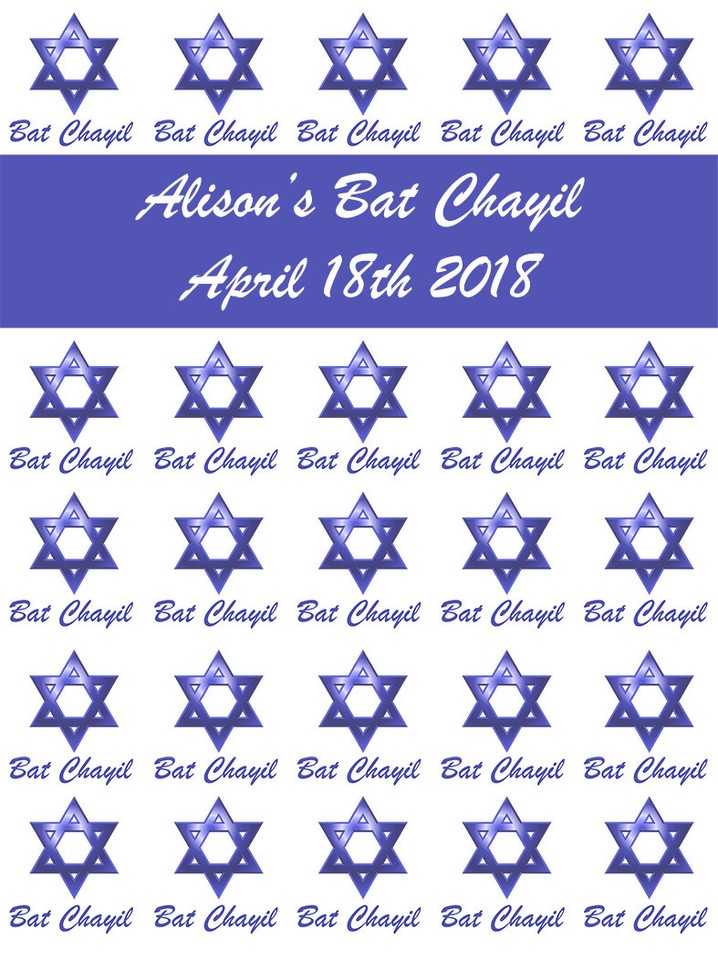 Customised Personalised Bat Chayil PARTY SCENE SETTER Photo Shoot ...