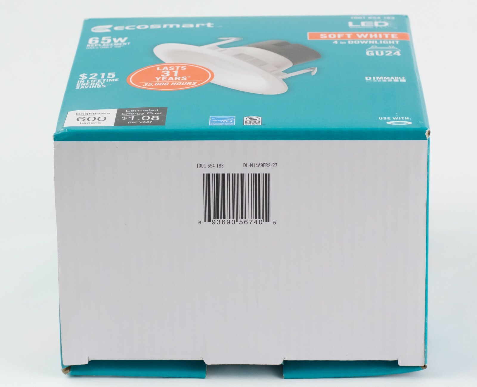 Ecosmart 65w 4 Inch Replacement LED Soft White Finish Downlight 600 ...