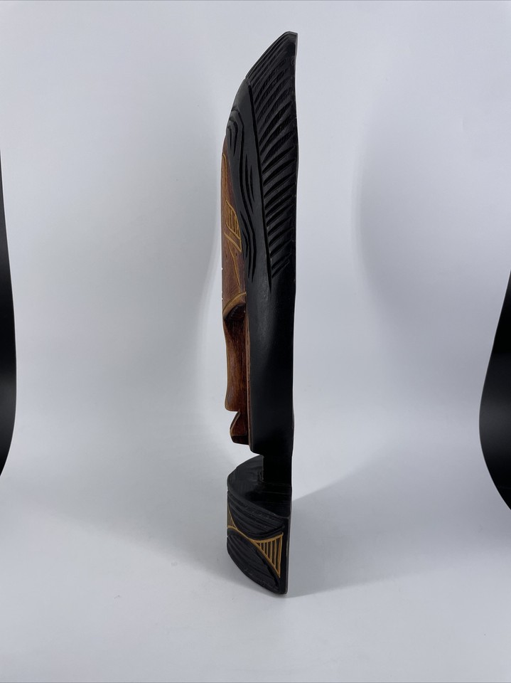 Vintage Tribal African Carved Painted Wooden Statue Mask Face | eBay