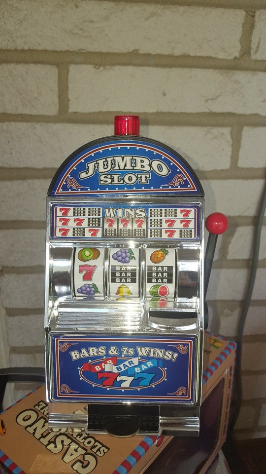 New Jumbo Slot Machine "Bars & 7s Wins" 9in Desk Top piggy Bank JUST ...
