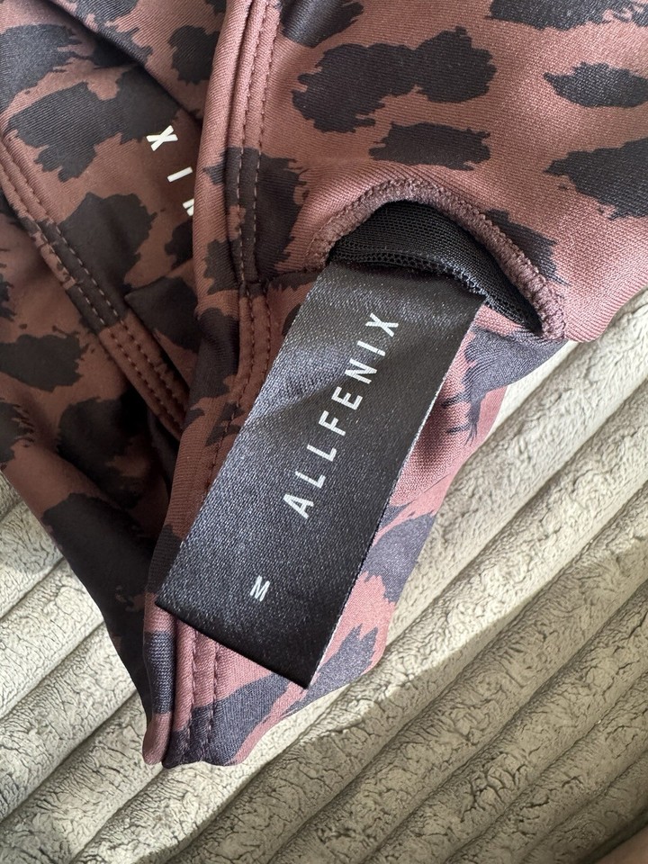 Women’s Allfenix Black & Brown Cheetah Print Sports Bra Medium | eBay UK