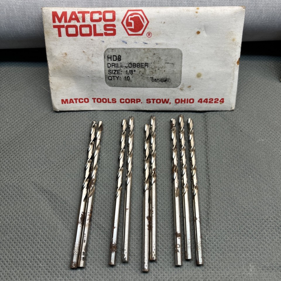 Matco Tools HD8 Josh Speed Steel 1/8” Drill Bits Lot Of 9 USA Made | eBay