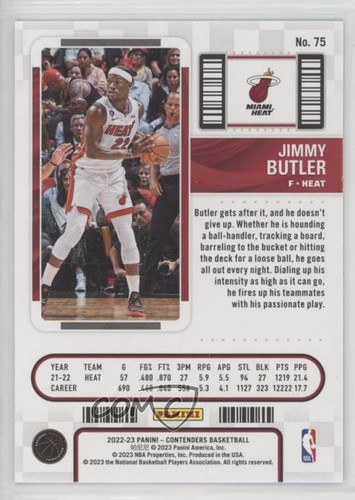 2022-23 Panini Contenders - Jimmy Butler #75 Play-In Ticket for sale ...