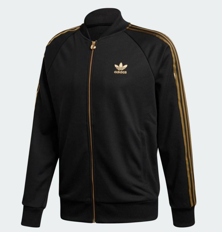 NEW MEN'S ADIDAS ORIGINALS SUPERSTAR 24K TRACK JACKET ~MEDIUM ~BLACK ...