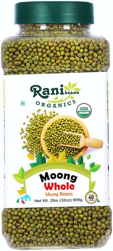 Rani Organic Moong Whole (Whole Mung Beans with Skin) Indian Lentils ...