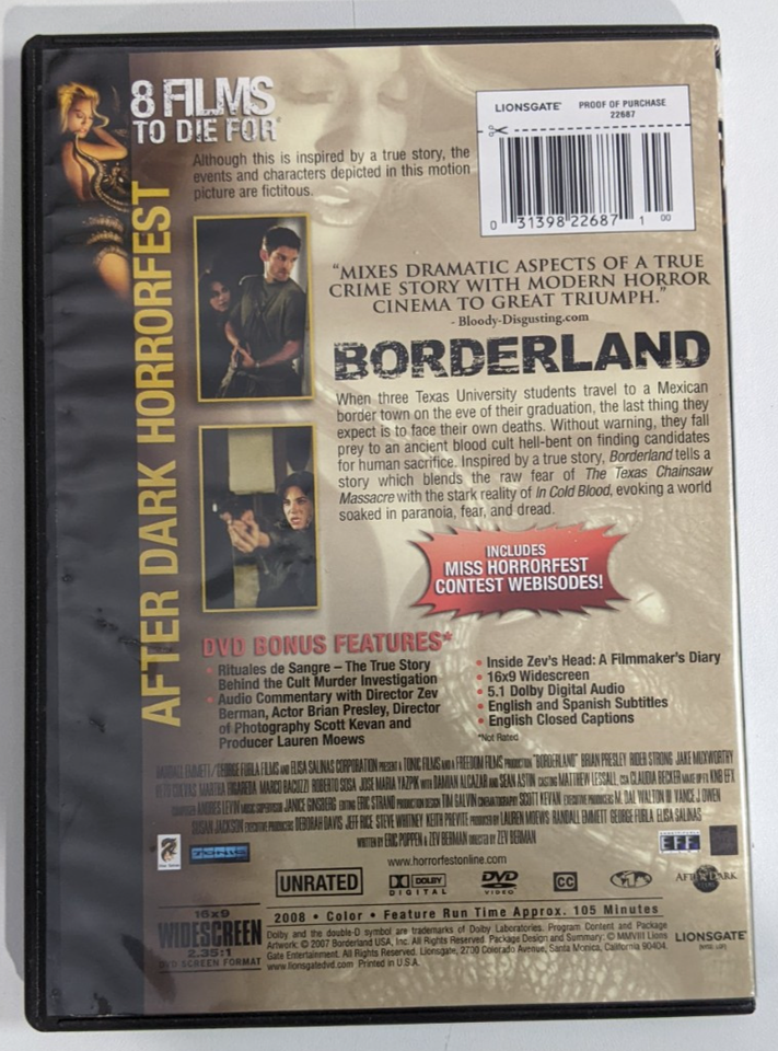 After Dark Horrorfest: Borderland (DVD, 2008) 31398226871| eBay