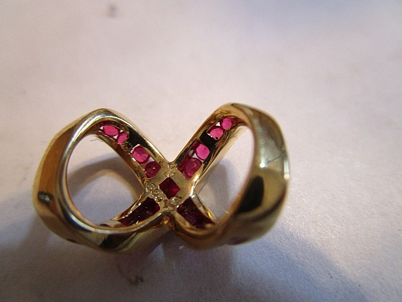 Infinity Slide Pendant 14K yellow gold and Rubies | eBay