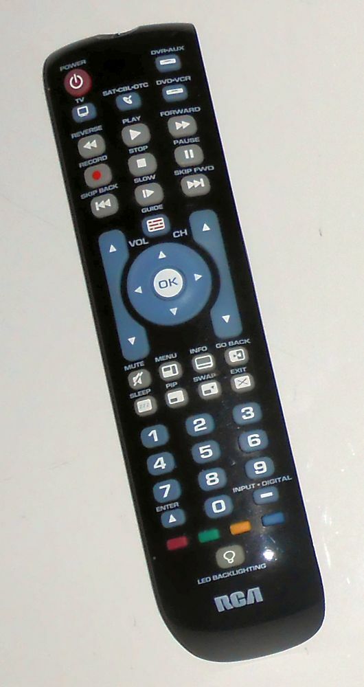 RCA UNIVERSAL 4 DEVICE REMOTE CONTROL RCRN04GR (BACKLIT KEYPAD) TESTED ...